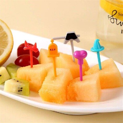 4/5Pcs Fruit Fork Mini Cartoon Children Snack Cake Dessert