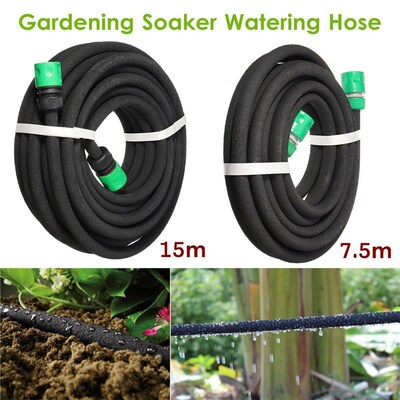 7.5/15m Porous Soaker Hose Micro Drip Irrigation 4/9mm Leak