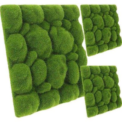 3pcs Artificial Moss Decorative Board Simulated Greenery