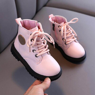 Kids Martin Boots Boys Shoes Autumn Winter Leather Children