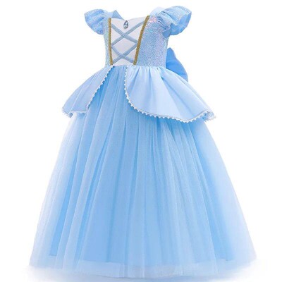 Cinderella Cosplay Costume Kids Clothes for Girls Sequins