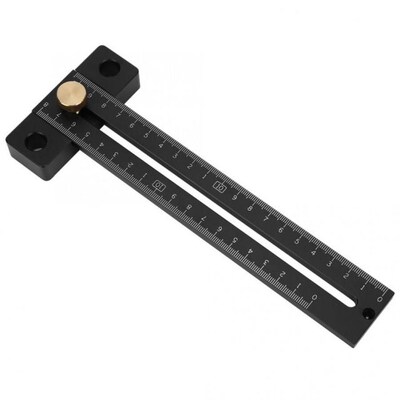 180mm T-Type Scribing Ruler Metric Scale Black Aluminium All