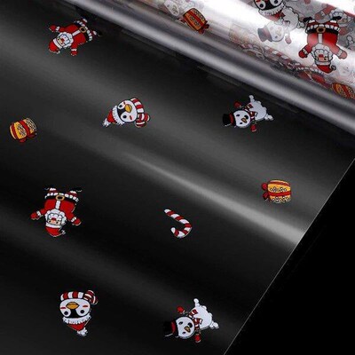 STOBOK 2.5 Mil Thickness Cellophane Wrap Roll Santa Claus