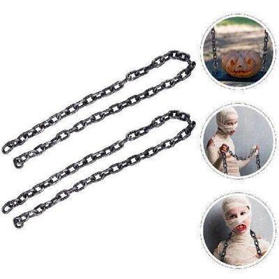 2 Pcs Simulation Big Iron Chain Cosplay Fake Plastic Links