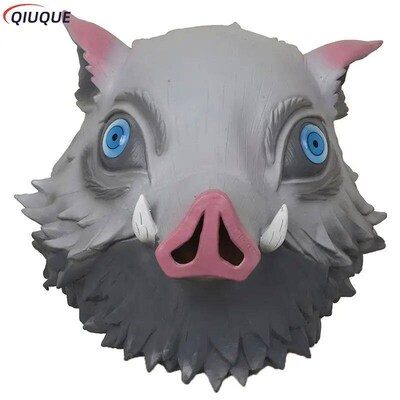 Hashibira Inosuke Cosplay Mask Pig Silicone Headgear Latex