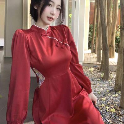 2023 Chinese Improved Cheongsam Embroidered Party Dresses fo