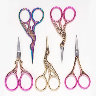 Crane-shaped Eyebrow Scissors Retro Small Scissors Head-to-h