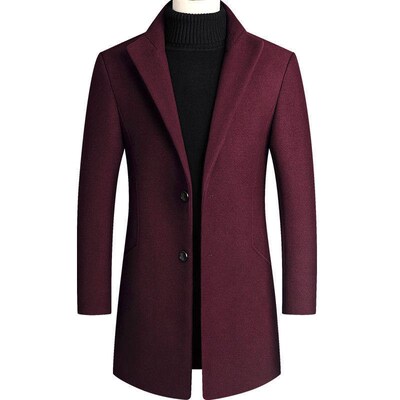 2024 New Autumn And Winter Woolen Mens Coat Coat Casual Sli