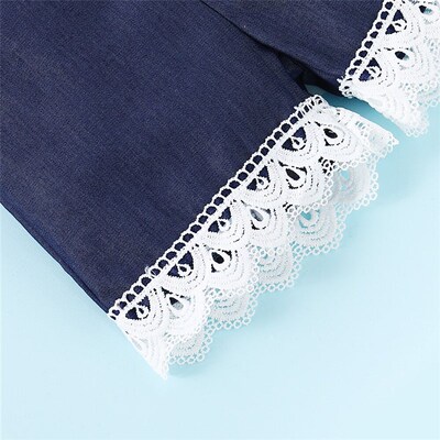 1-4 Years Kids Baby Girl Fashion Clothes Set Strap Top+Lace