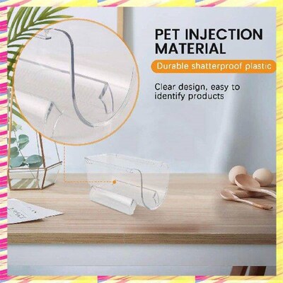 ABJJ 4Pcs Refrigerator Wine Holder,Clear Stackable Plastic