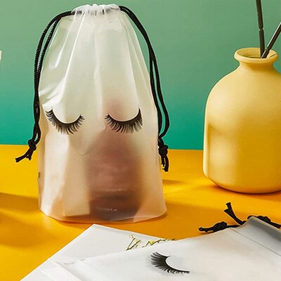 50 Pieces Eyelash Aftercare Bags Plastic Makeup Bags Toiletr