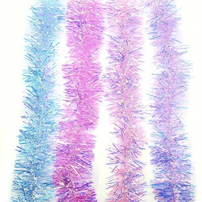 2M 3cm/5cm Rainbow Color Foil Foil Rattan Tinsel Streamer Ch