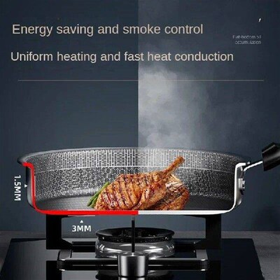 Frying Pan Stainless Steel Honeycomb Frying Pan Non-stick