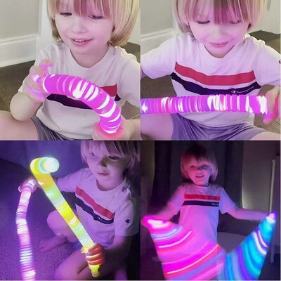 LED Flash Pop Tubes Sensory Toy For Adult Sress Relieve Toys