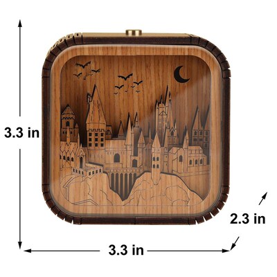 Wooden Illuminated Music Box Handmade Vintage Wooden Music
