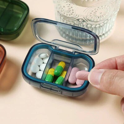 Mini Medicine Pills Box Drug Storage Box Pills Dispenser Pil