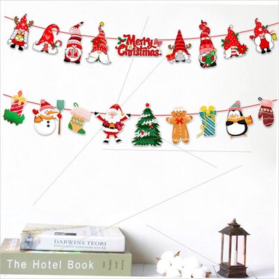 Christmas bunting Holiday banner party bunting圣诞节拉花挂旗
