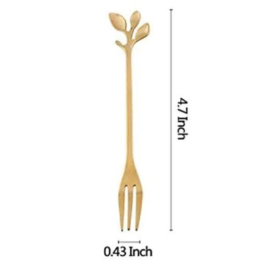 10 Pcs Stainless Steel Leaf Cake Fruit Forks Set Tasting