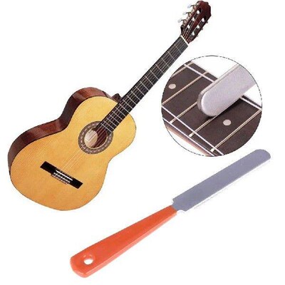 Stainless Steel Guitar Fret Crowning File with Rubber