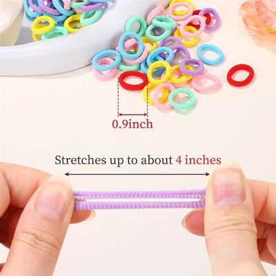 50/100/200Pcs Solid Color Hair Bands for Girls Kids Ponytail