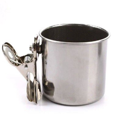 Stainless Steel Birds Parrot Feeder Round  Aviary Pet Food