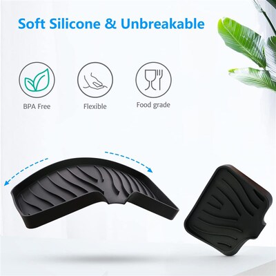 Silicone Soap Dish Bar Soap Holder Self Draining Soap Tray