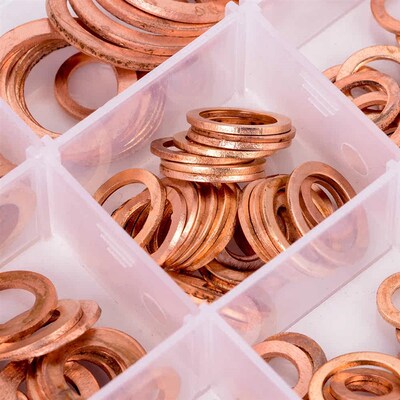 150/200/280Pcs Copper Sealing Solid Gasket Washer Sump Plug