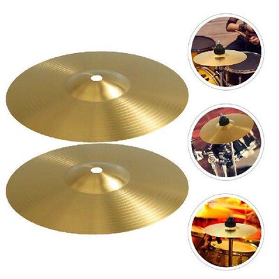 2 Pcs Cymbals Splash Electronic Drum Kit for Drums Brass