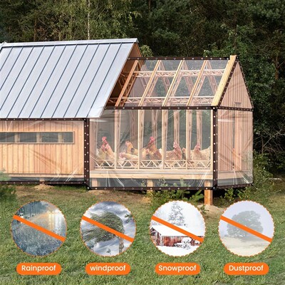 1pc Clear Waterproof Tarps With Grommets, For Patio, For ver