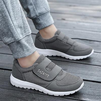 Mens Vulcanized Shoes 2023 New Hook Loop Solid Color Fly Wo