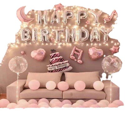 Adult happy birthday party decoration balloons female