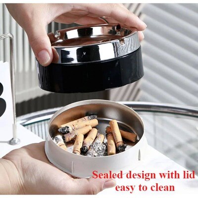 1pcs 9cm Car Mounted Sealed Rotary Ashtray With Lid Easy To