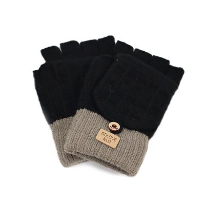 Fashion women fingerless winter gloves with finger protect c