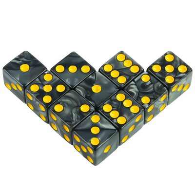 6-Sided Game Dice 16mm Marble Acrylic D6 Dice Set for DND, R