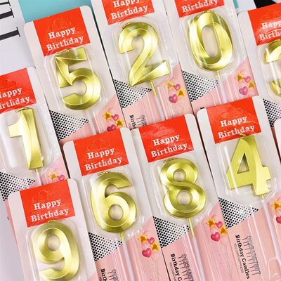 birthday cake digital candles party decoration card Number