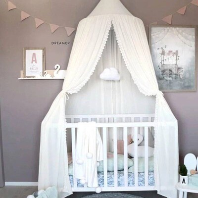 Ins Baby Room decor Mosquito Net Kid bed curtain canopy Roun