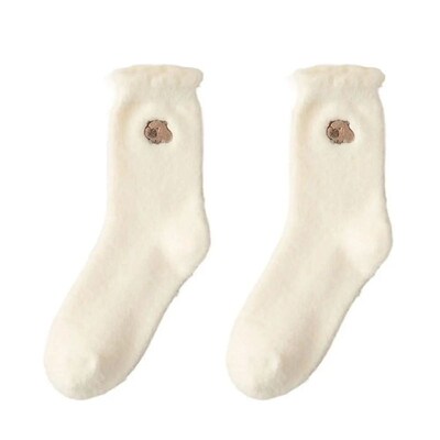 5Pairs Cute Fleece Capybara Socks Kawaii Soft Thicken Warm S