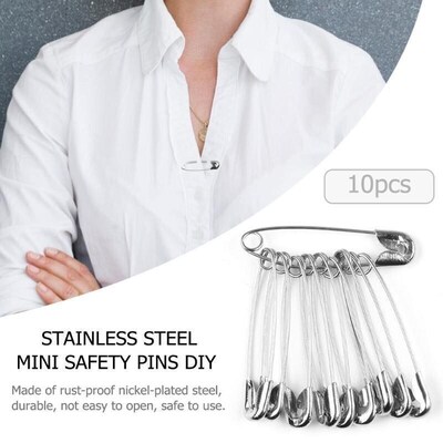 Stainless Steel Safety Pins DIY Rustproof Buckle Pin Metal B