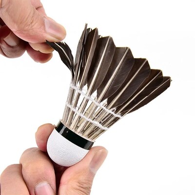 6/12Pcs Professional Badminton Shuttlecock Black Goose Feath