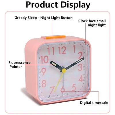 1pc Simple Night Light Small Alarm Clock, Bedside Desktop wi