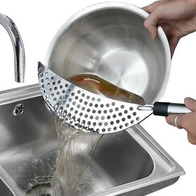 Pot Strainer Pot Side Pan Drainer Leakproof Vegetable Rice W
