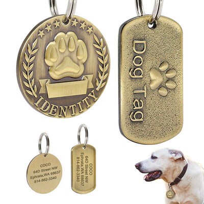 Stainless Steel Dog ID Tag Personalized Dogs Tags Nameplate