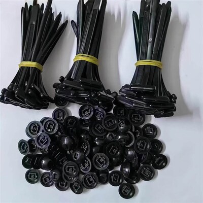 Cable ties, snap fasteners, rivets, car underbody protection