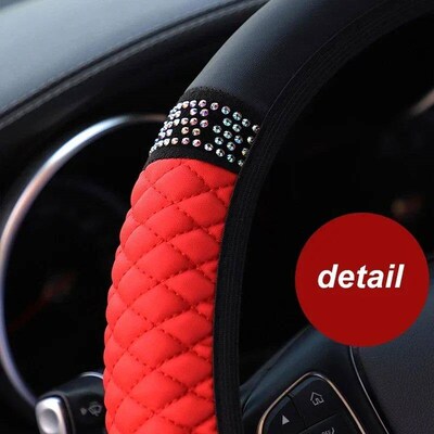 Universal Car Steering Wheel ver 37-38cm Leather Embroidered