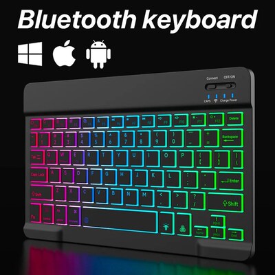 Backlit Backlight Wireless Keyboard And Mouse For iOS Androi