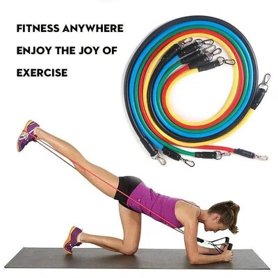 11 Pcs/Set TPE Resistance Band Set Fitness Band Pull Rope El