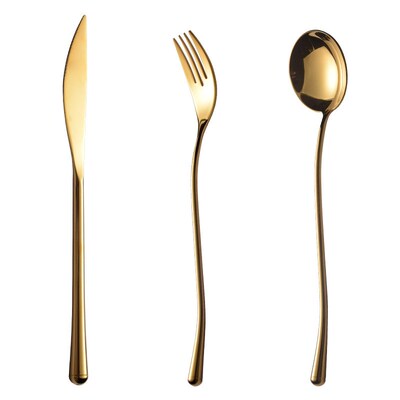 Stainless steel golden Western tableware dessert fork spoon