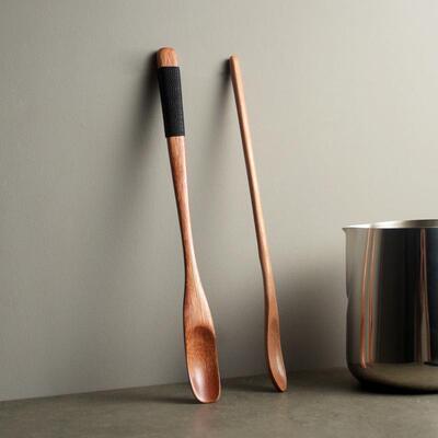 Long handled honey stirring spoon wooden coffee spoon
