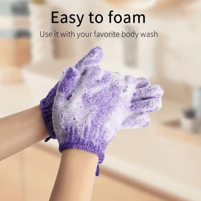 1-10pcs Colourful Exfoliating Gloves, Bath Gloves For Shower