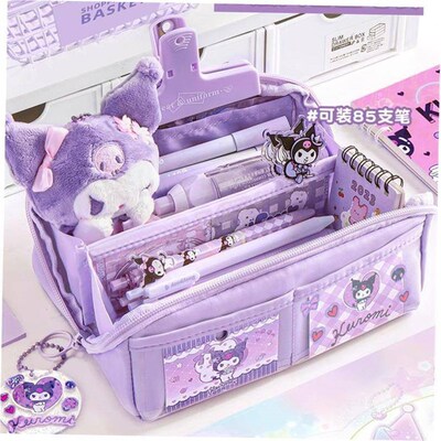 sanrio cartoon pencil case cinnamoroll kuromi pencilbag girl